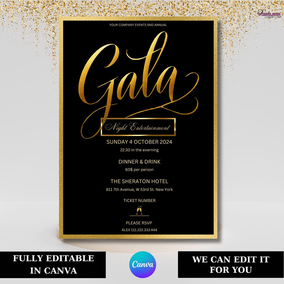 Editable Gala Invitation, Gala Party, Fundraise,corporate Invite ...