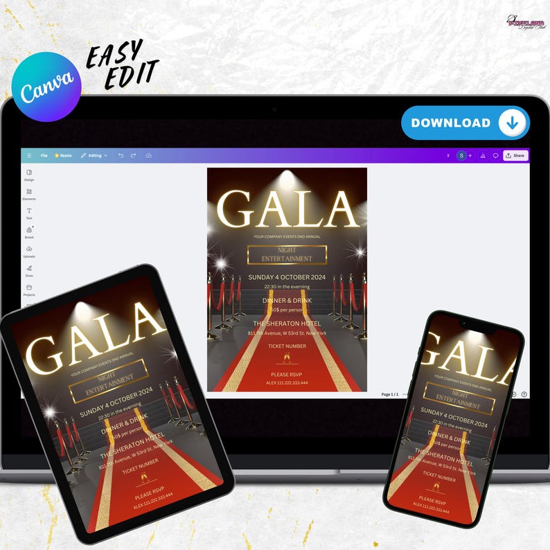 Editable Gala Invitation, Gala Party, Fundraise,corporate Invite ...