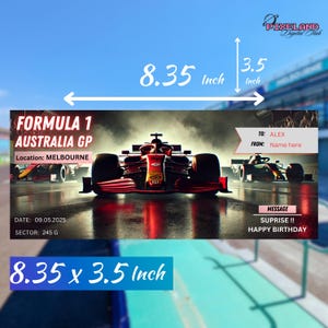 Printable Formula 1 Ticket, Formula 1 Digital Ticket,f1 Qatar Australia ...