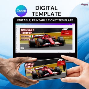 Printable Formula 1 Ticket, Formula 1 Digital Ticket, F1 Belgıan ...