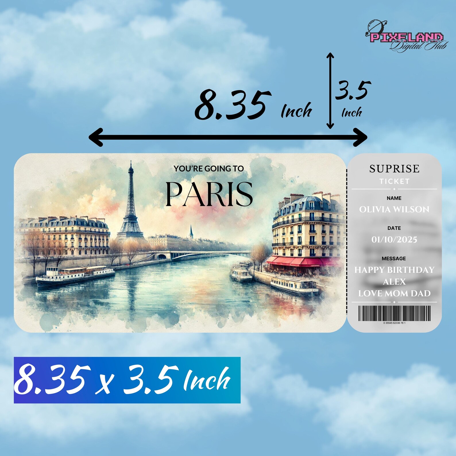 Printable Plane Ticket Template, DIY Boarding Pass, Travel Itinerary ...