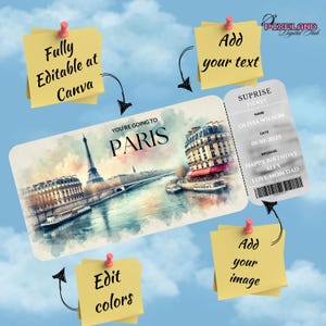 Printable Plane Ticket Template, DIY Boarding Pass, Travel Itinerary ...