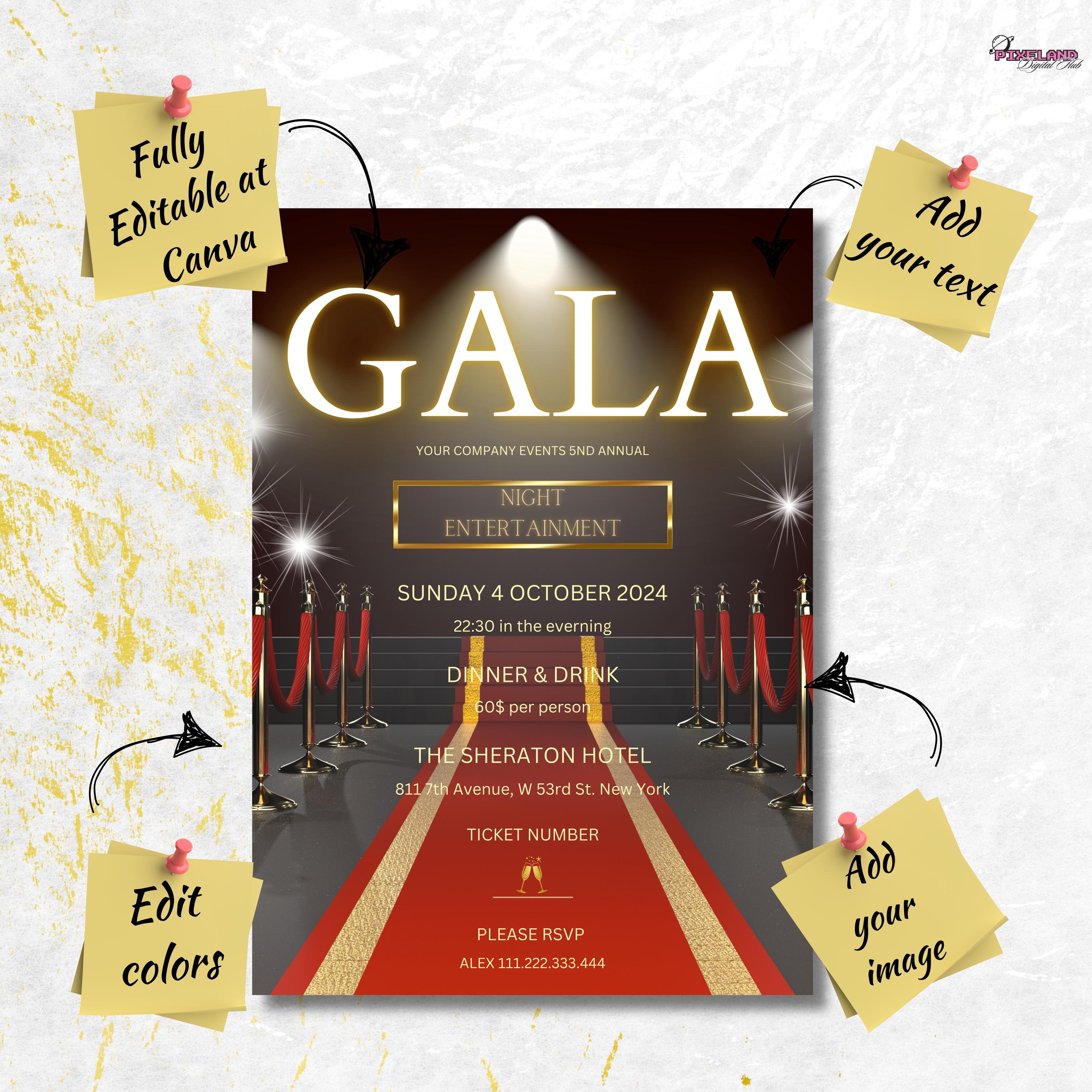 Editable Gala Invitation, Gala Party, Fundraise,corporate Invite ...