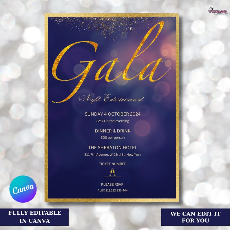 Editable Gala Invitation, Gala Party, Fundraise,corporate Invite ...