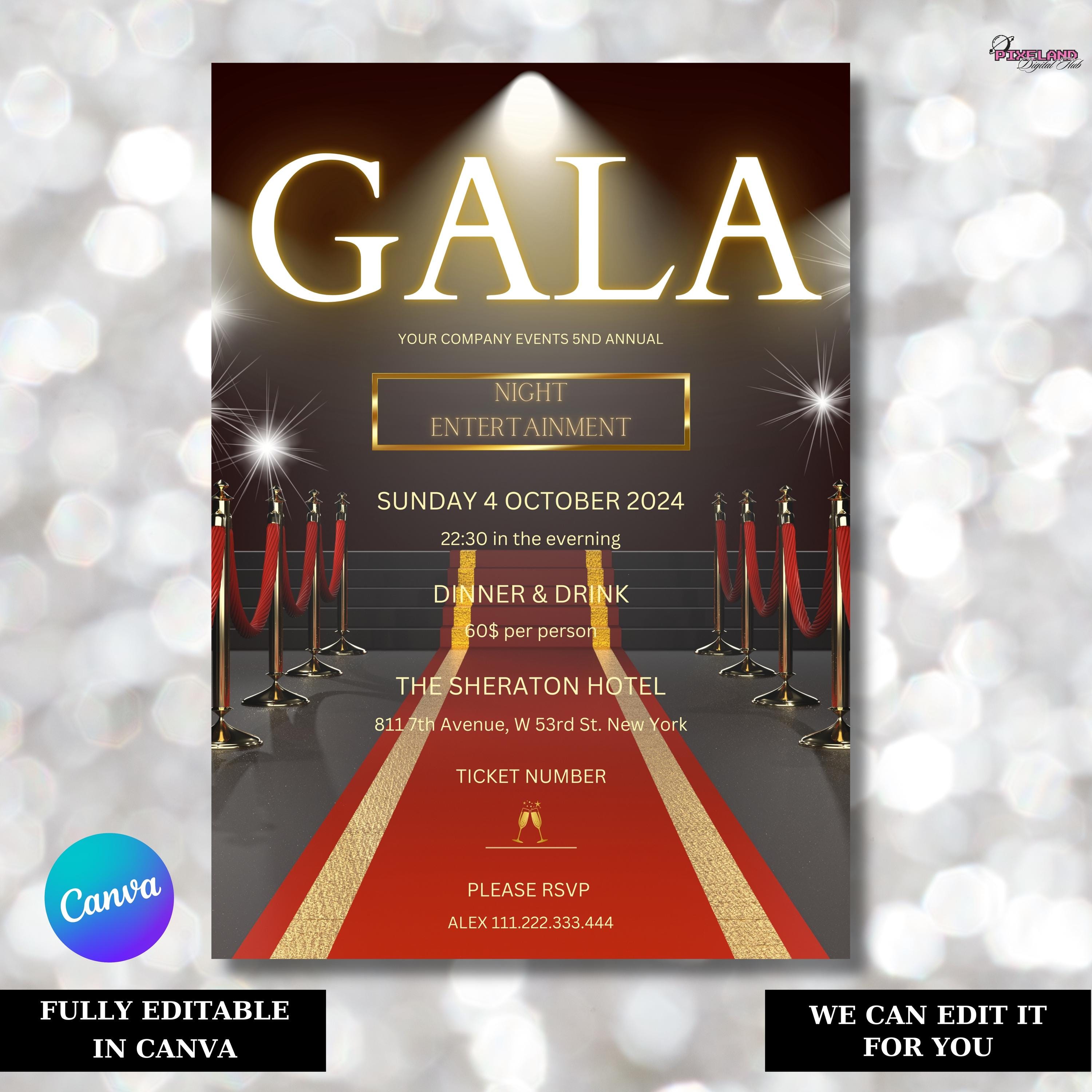 Editable Gala Invitation, Gala Party, Fundraise,corporate Invite ...