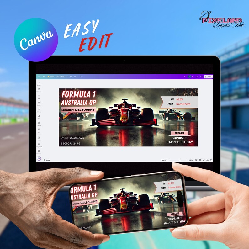 Printable Formula 1 Ticket, Formula 1 Digital Ticket,f1 Qatar Australia ...