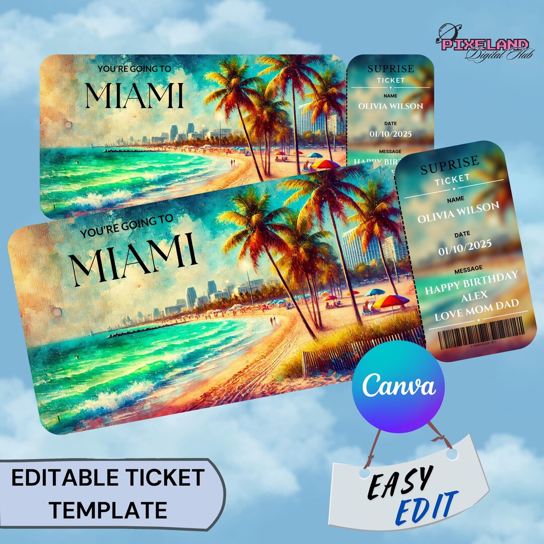 Printable Plane Ticket Template, DIY Boarding Pass, Travel Itinerary ...