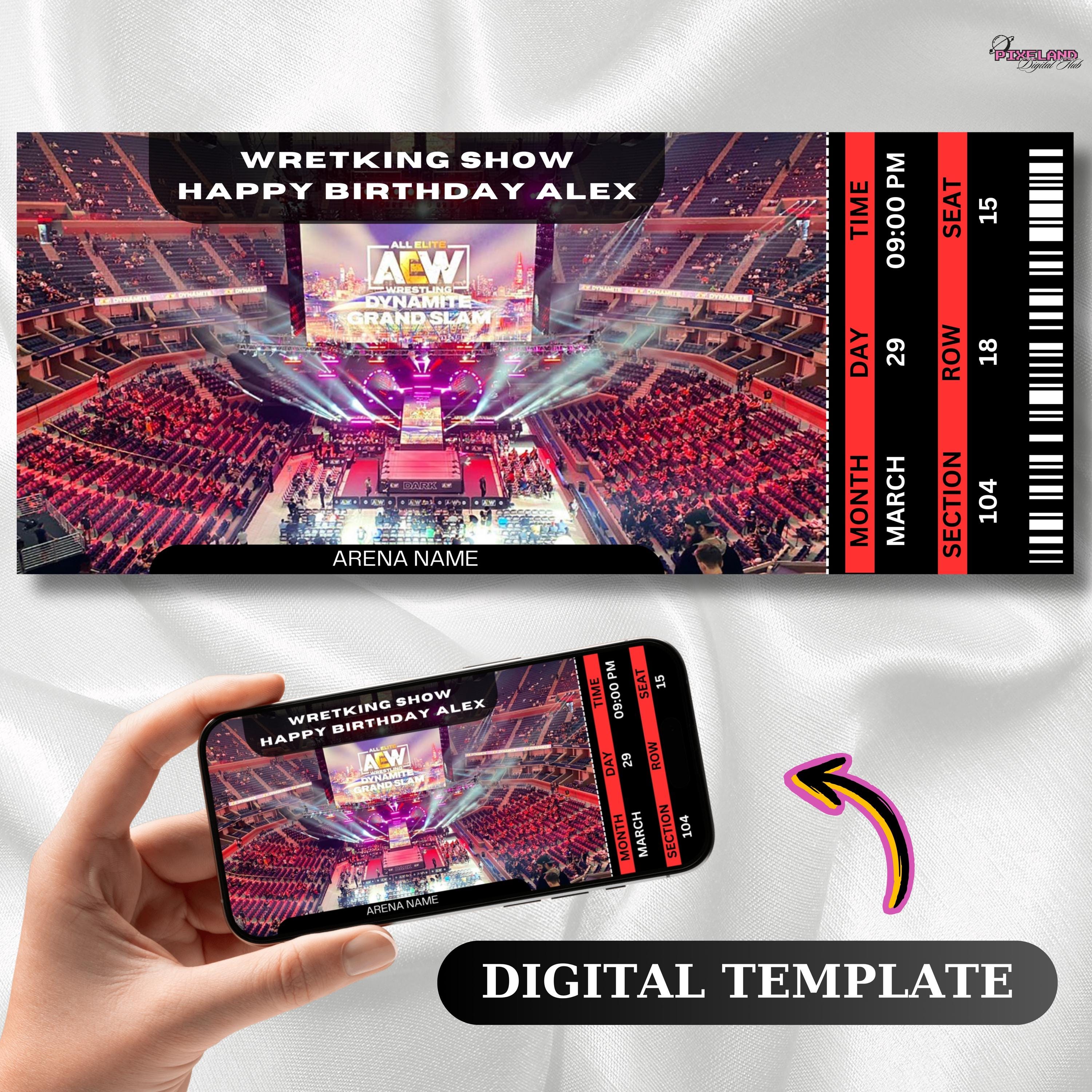 Editable/printable Wrestling or Boxing Ticket Template,custom Event ...