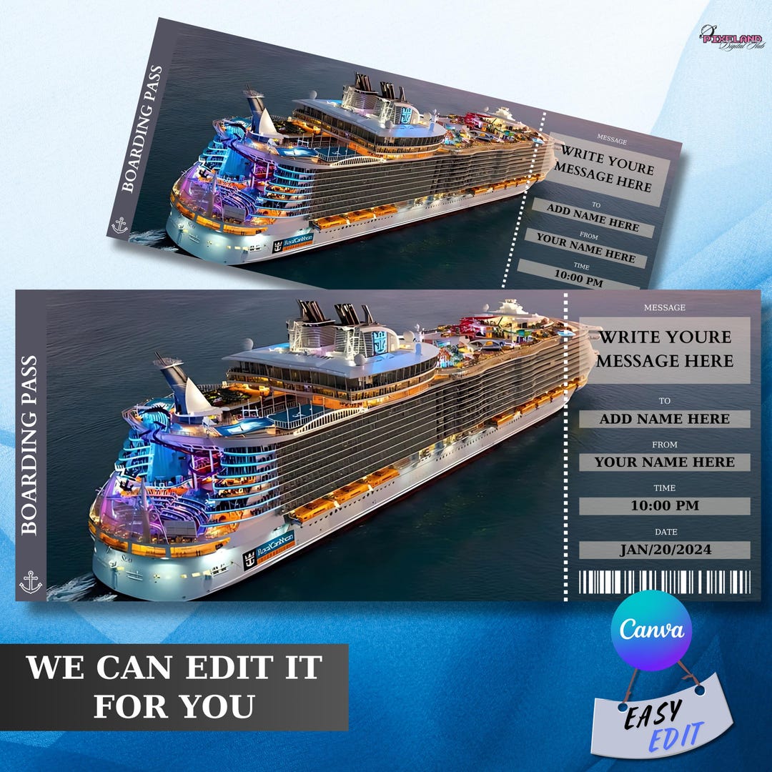 Editable Cruise Surprise Ticket Template (digital Download) - Etsy