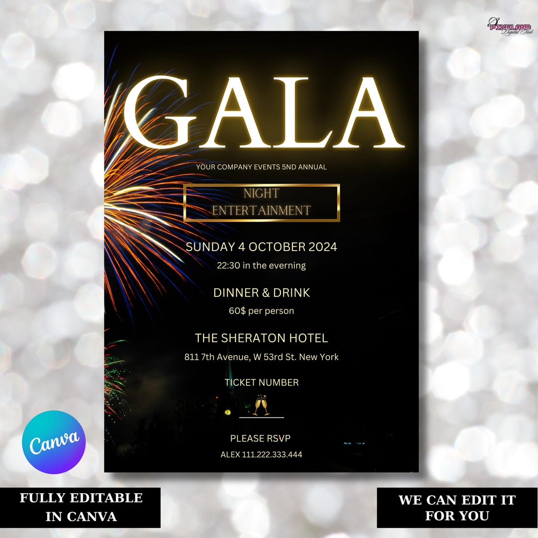 Editable Gala Invitation, Gala Party, Fundraise,corporate Invite ...