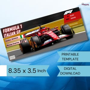 Printable Formula 1 Ticket, Formula 1 Digital Ticket, F1 Belgıan ...