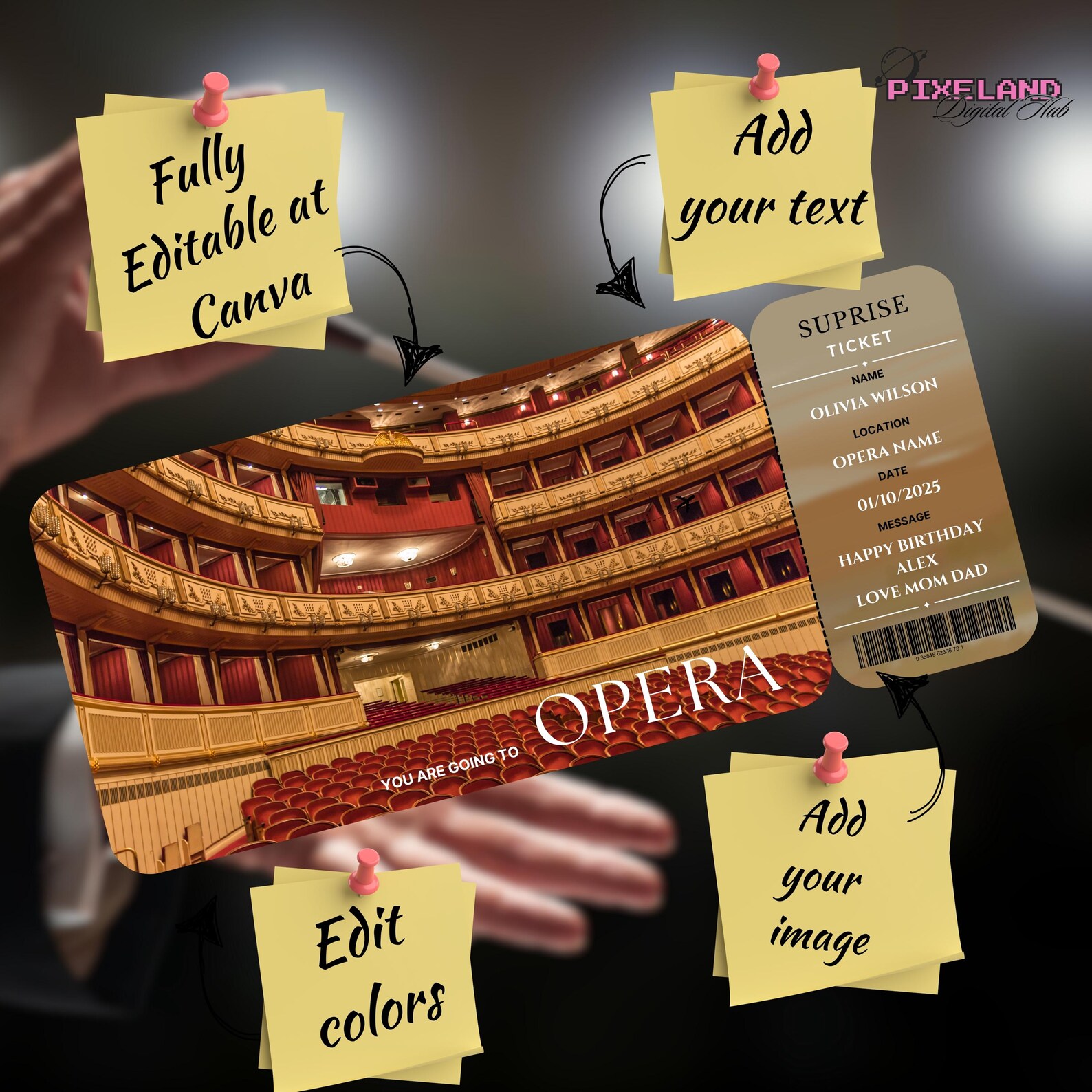 Opera Surprise Trip Gift Ticket, Opera Surprise Reveal, Printable ...
