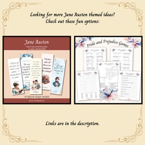 Jane Austen Themed Games | Printable Regency Party Games | Book Club ...