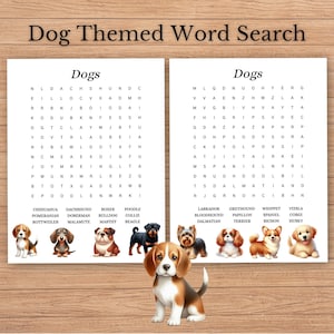 Dog Word Search Puzzle: Puppy Party Game (PDF Downloadable Print - Etsy