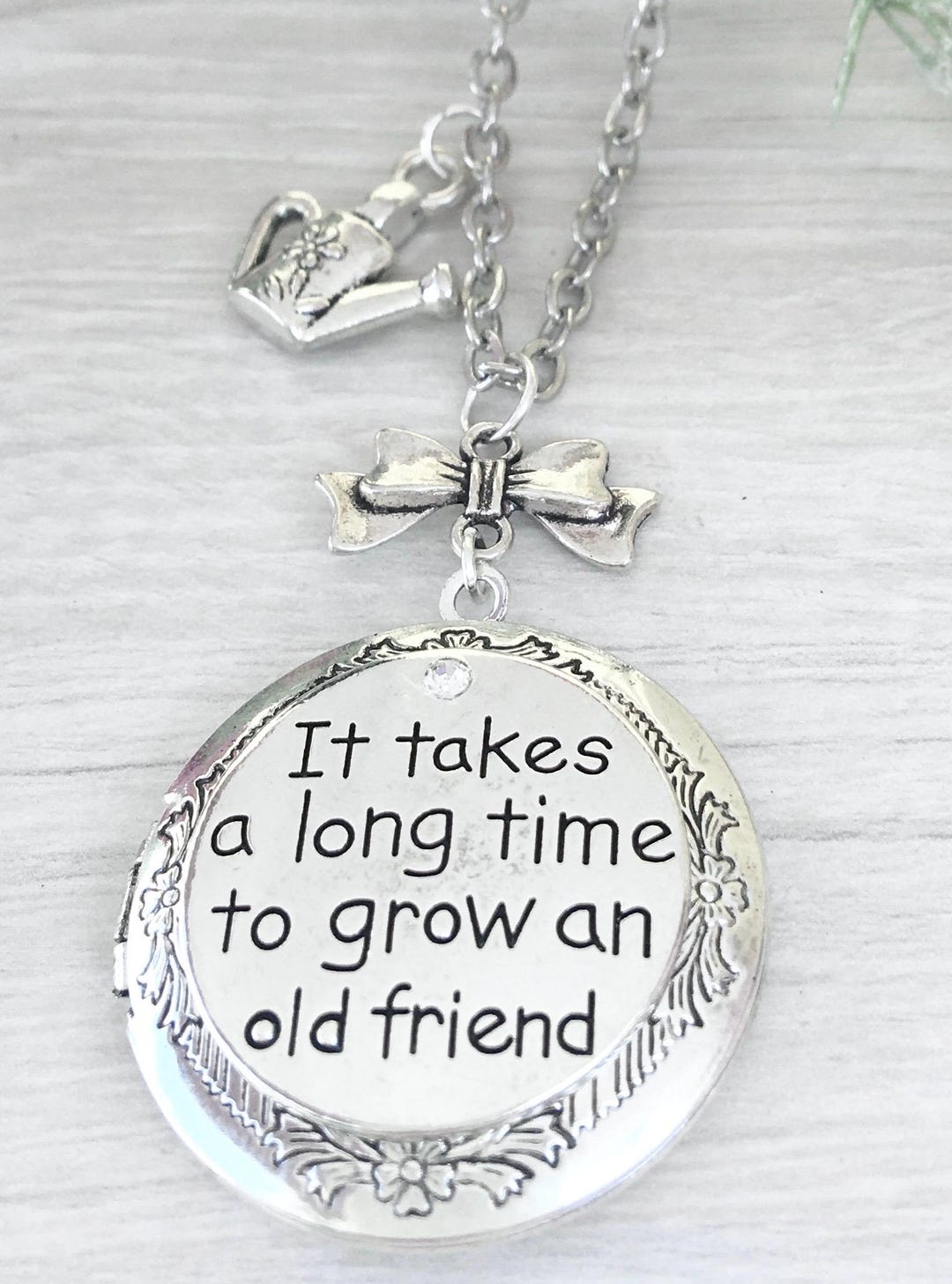 Silver Friend Locket Necklace - Silver Friend Pendant- Friend Necklace ...