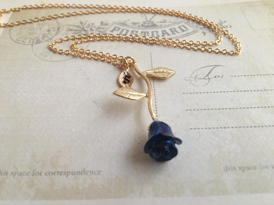 Sapphire Blue Rose Sapphire Rose Necklace September - Etsy