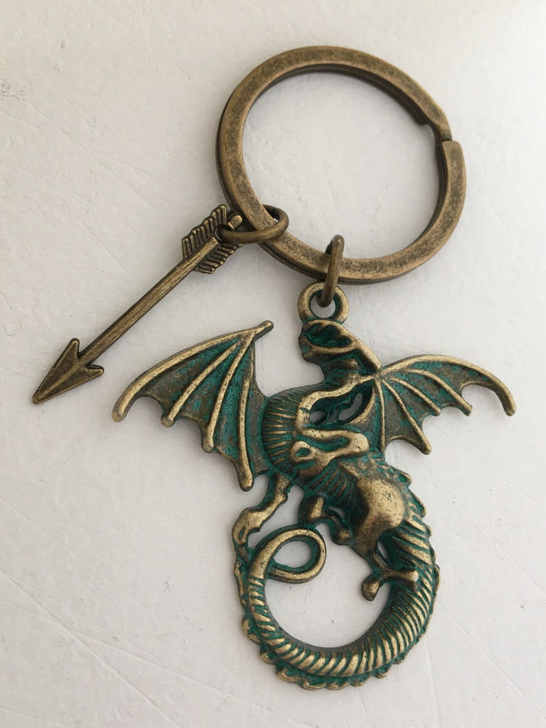Brass Dragon Keychain Flying Dragon Key Chain Dragon Key | Etsy