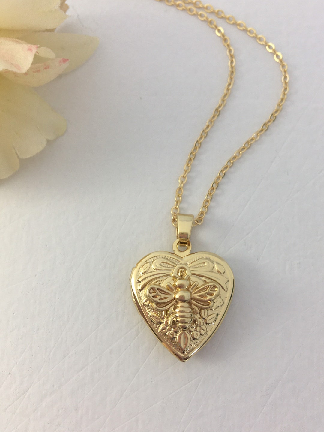 Honey Bee Locket Necklace, Honey Bee Jewelry, Honey Bee Necklace Nature ...