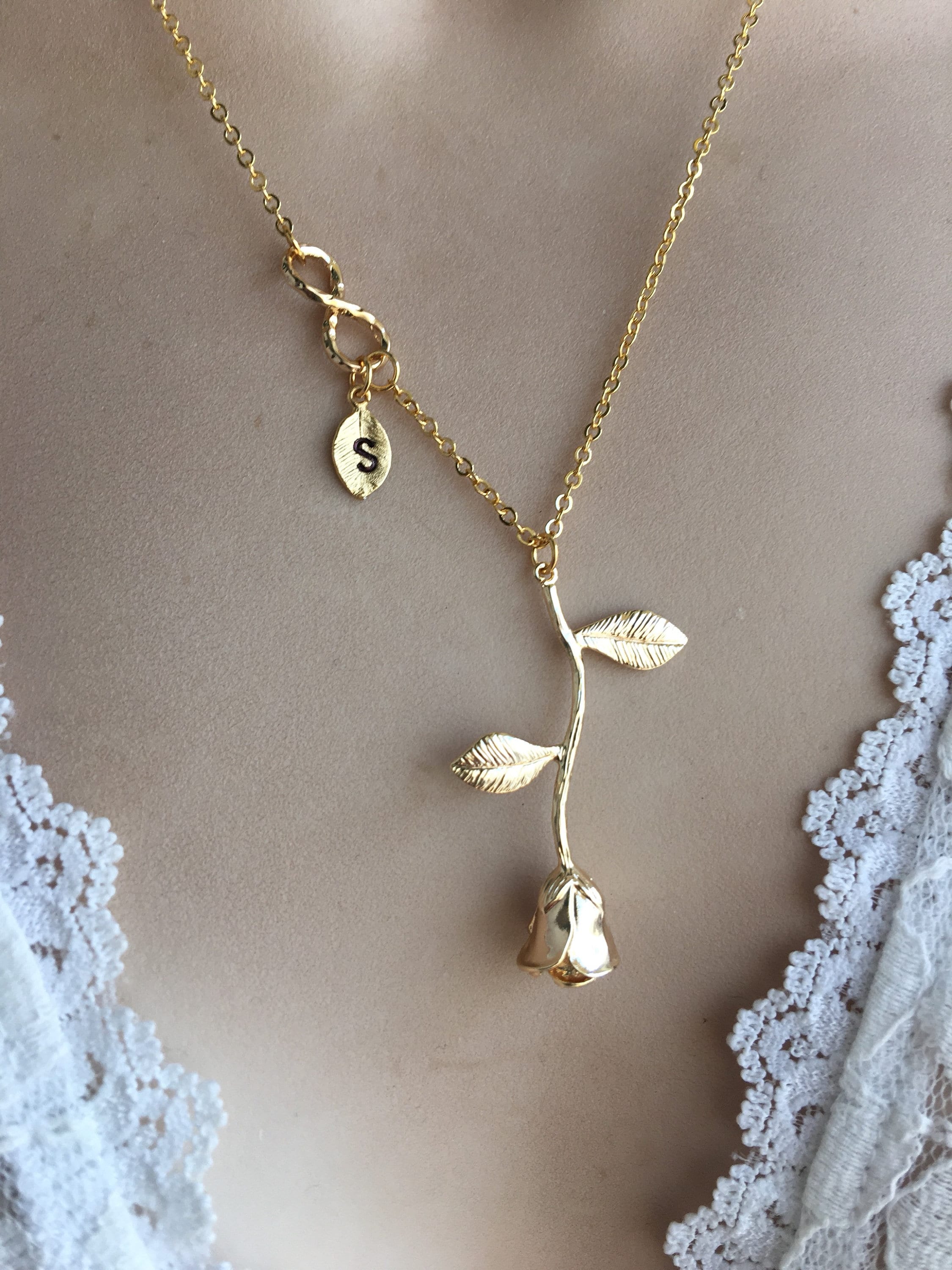 Sapphire Blue Rose Sapphire Rose Necklace September Birthday | Etsy