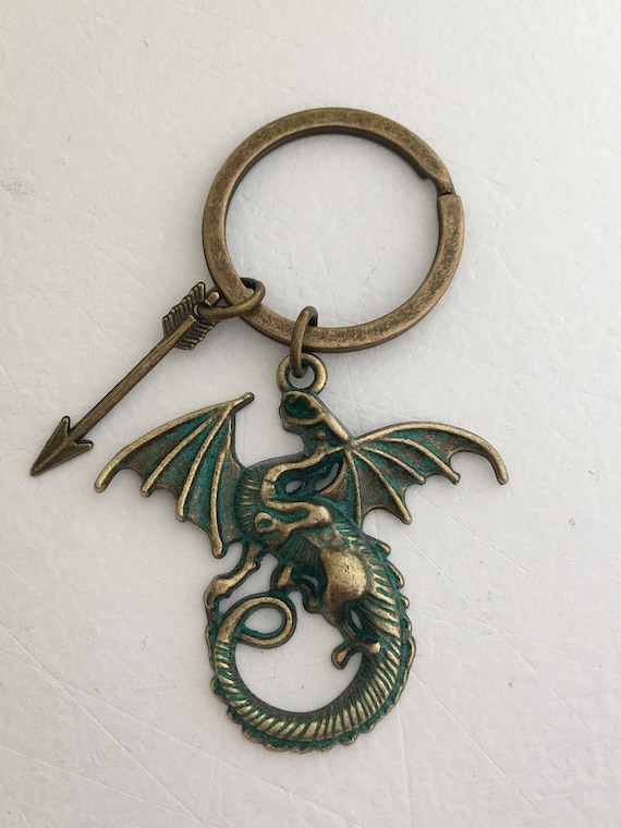 Brass Dragon Keychain Flying Dragon Key Chain Dragon Key | Etsy