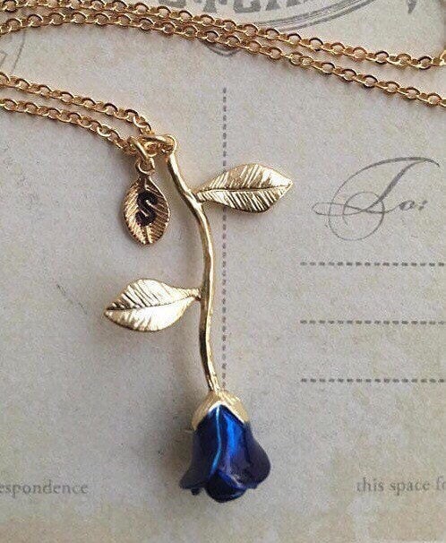 Blue Rose Necklace Arcane - Etsy Blue Rose Necklace Arcane - Etsy
