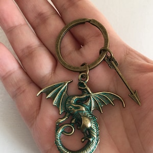 Brass Dragon Keychain, Flying Dragon Key Chain, Dragon Key Ring ...