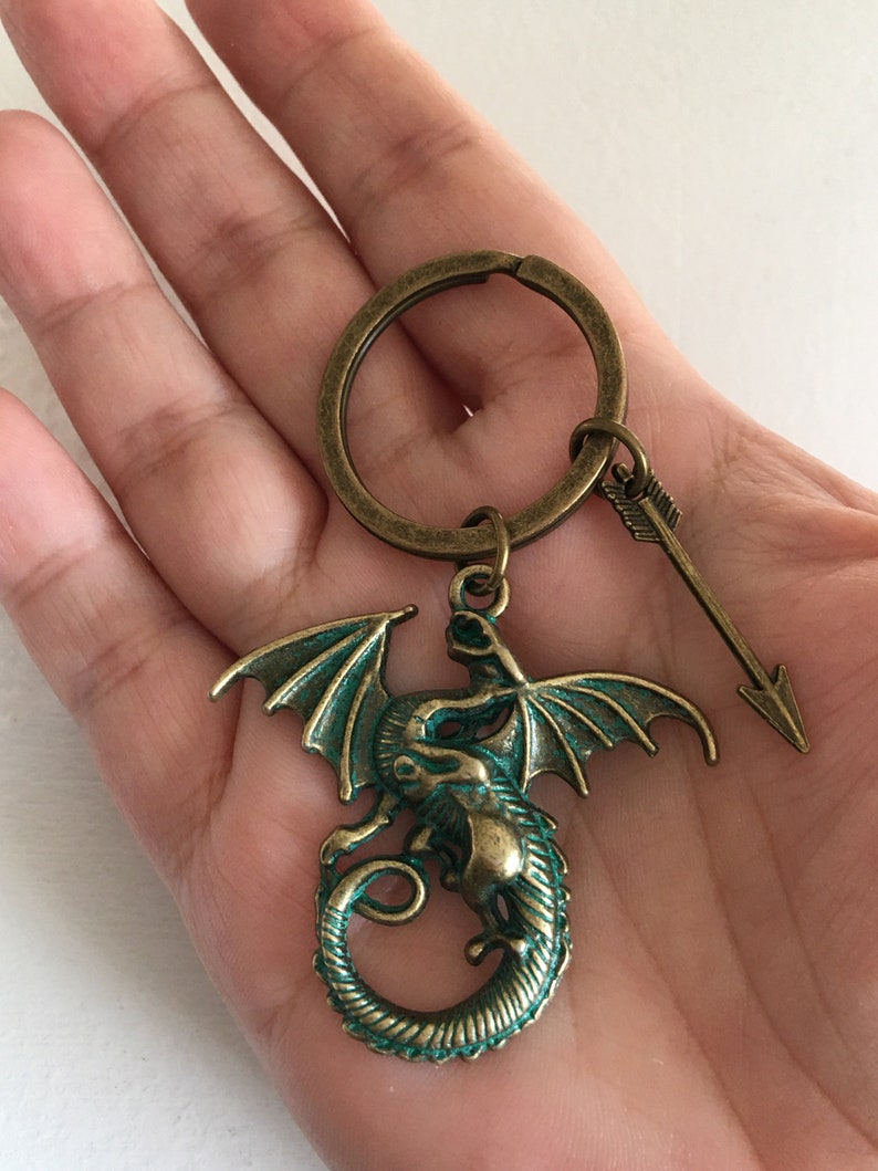Brass Dragon Keychain Flying Dragon Key Chain Dragon Key | Etsy