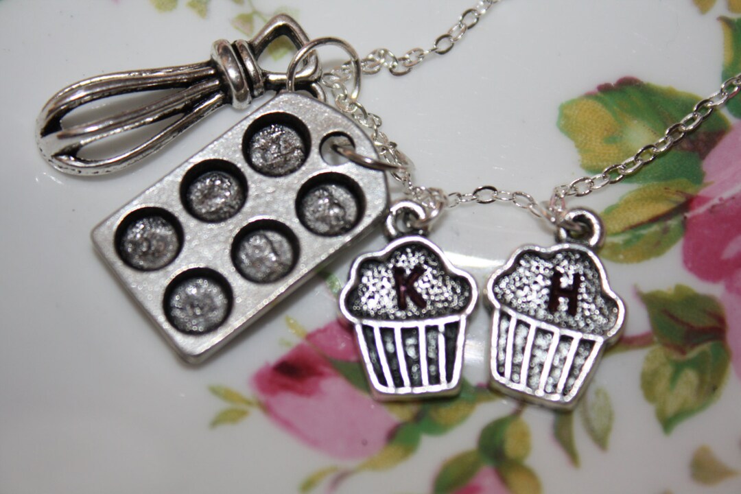 Personalized Cupcake Necklace, Cupcake Pan Necklace, Personalized Chef ...