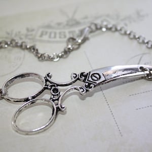 Antique Silver Scissor Bracelet Scissors Cuff Bracelet Hairdresser Gift ...