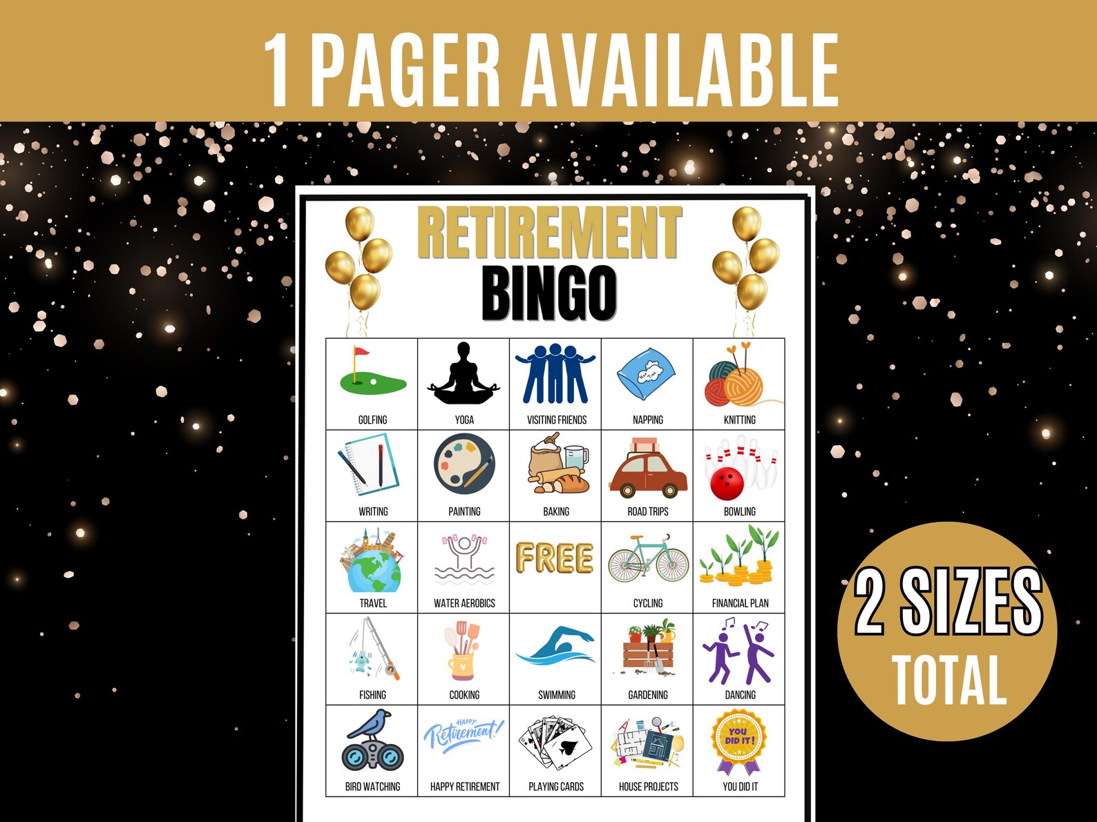 Retirement Bingo, 75 Retirement Celebration Bingo Cards, Retirement ...