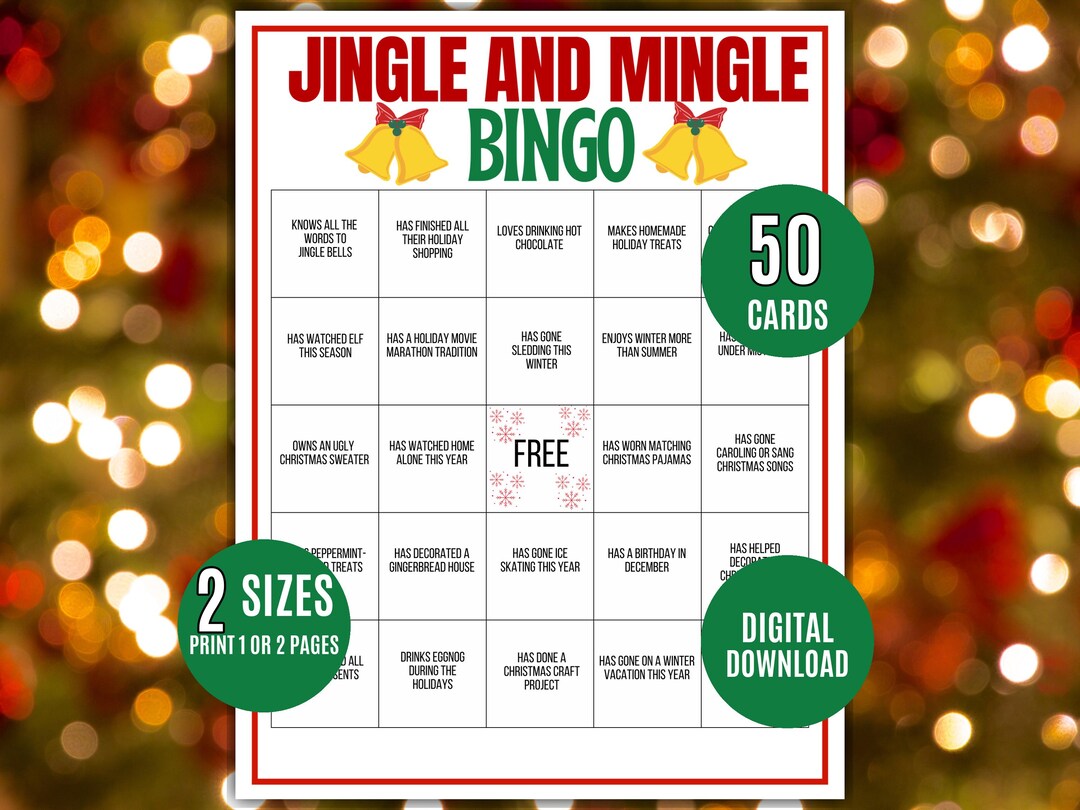 Jingle and Mingle Bingo, Christmas Icebreaker Games, Get to Know You ...