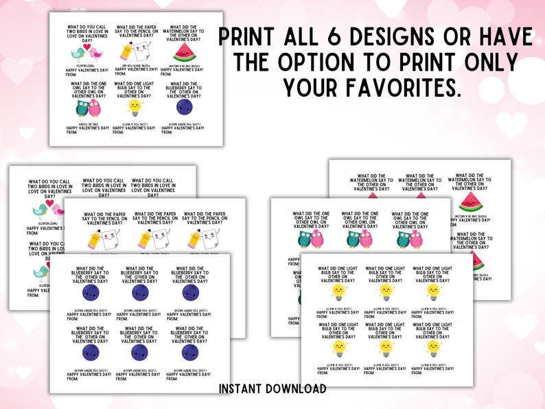 Kids Joke Valentines Cards Printable, Cute Valentine Cards, Preschool ...