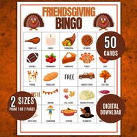 Funny Thanksgiving Bingo Game Cards, Friendsgiving Bingo Printable ...