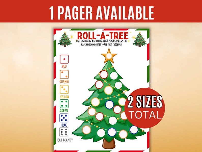Roll a Christmas Tree Game Printable, Christmas Party Game, Roll a Dice ...