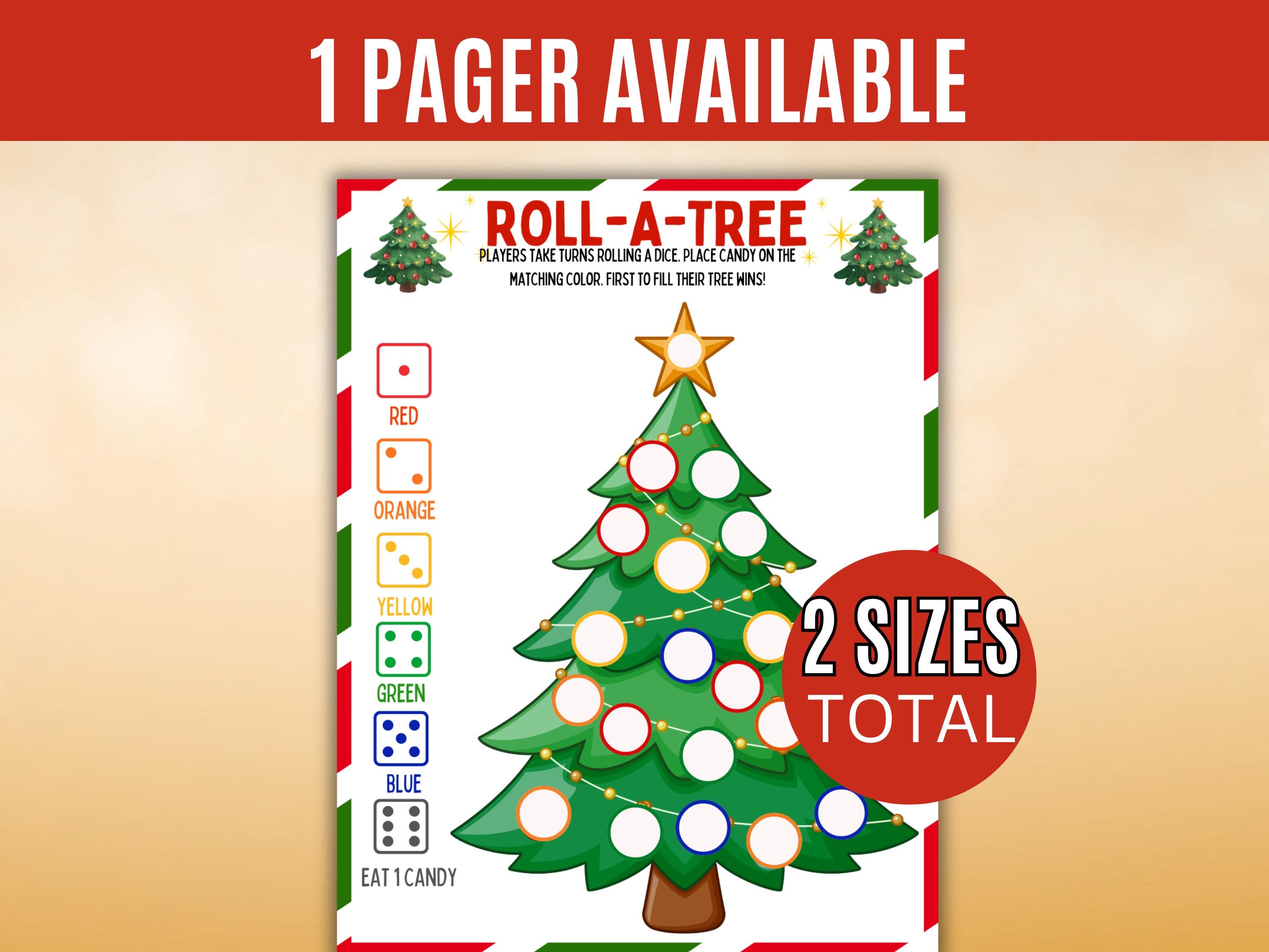 Roll a Christmas Tree Game Printable, Christmas Party Game, Roll a Dice ...