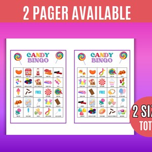 Candy Bingo Printable, 75 Candy Bingo Cards, Sweet Treats Bingo, Candy ...