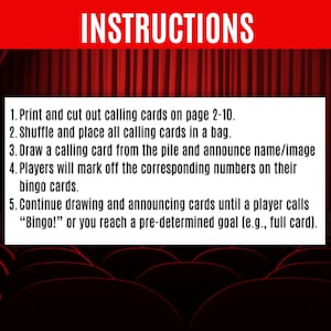 Movie Bingo, 50 Movie Bingo Cards, Movie Night Activity Bingo, Cinema ...