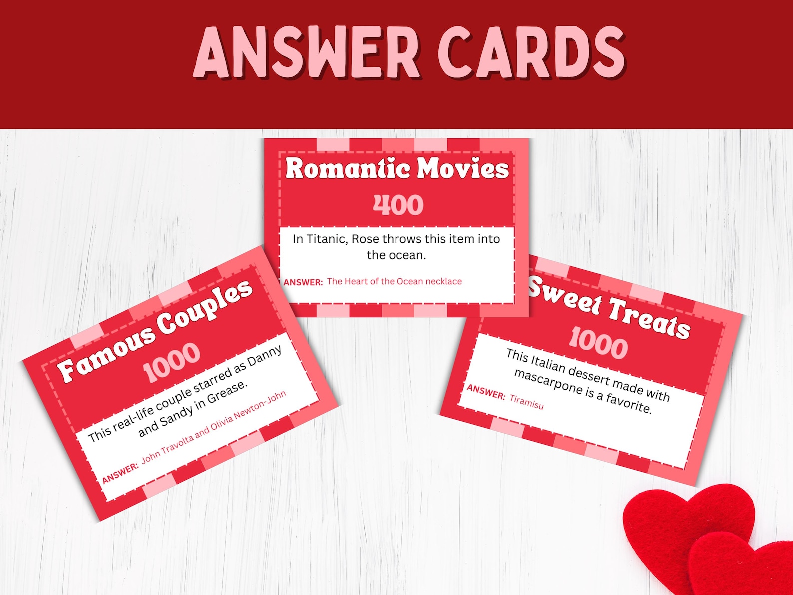 Valentine's Jeopardy Game, Printable Valentine Trivia, Valentine's ...