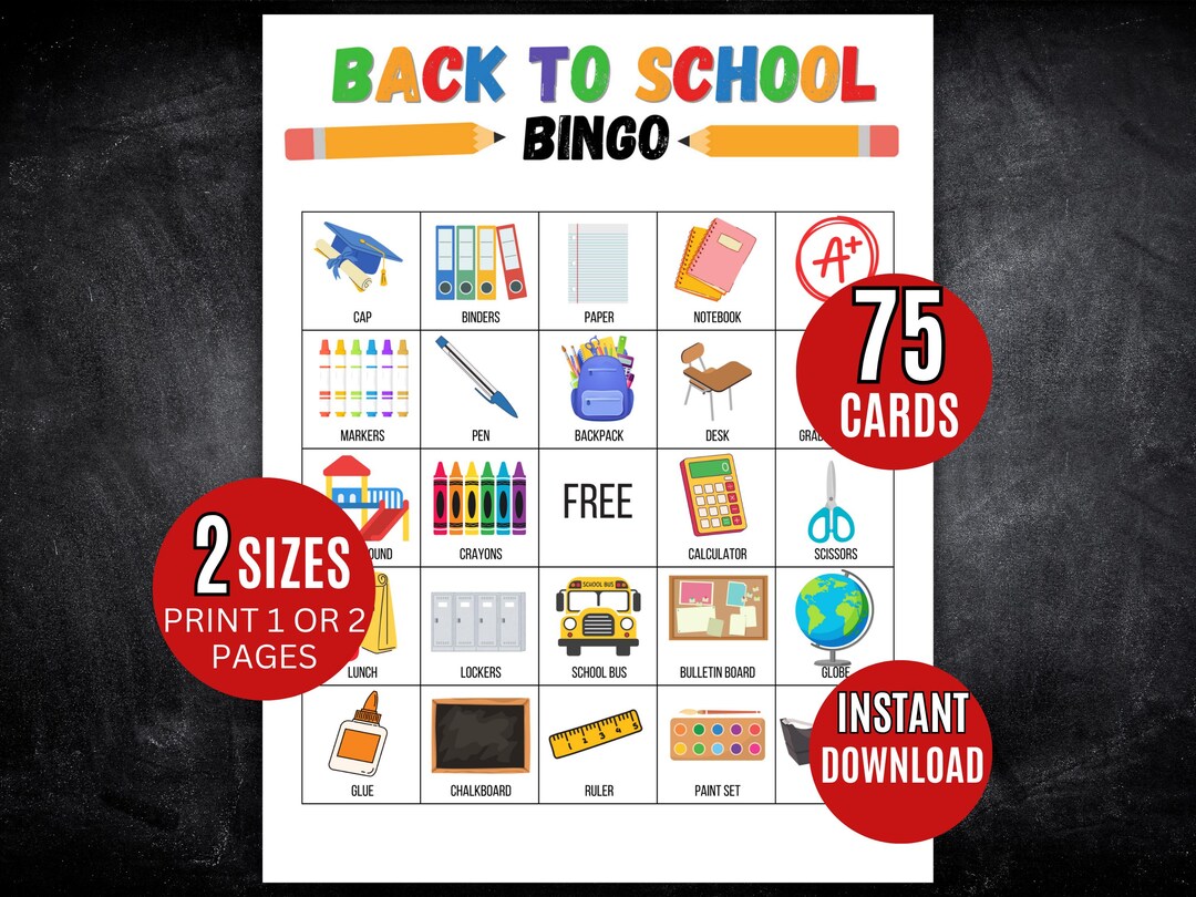 Back to School Bingo Game, Printable Classroom Icebreaker, 50 Unique ...