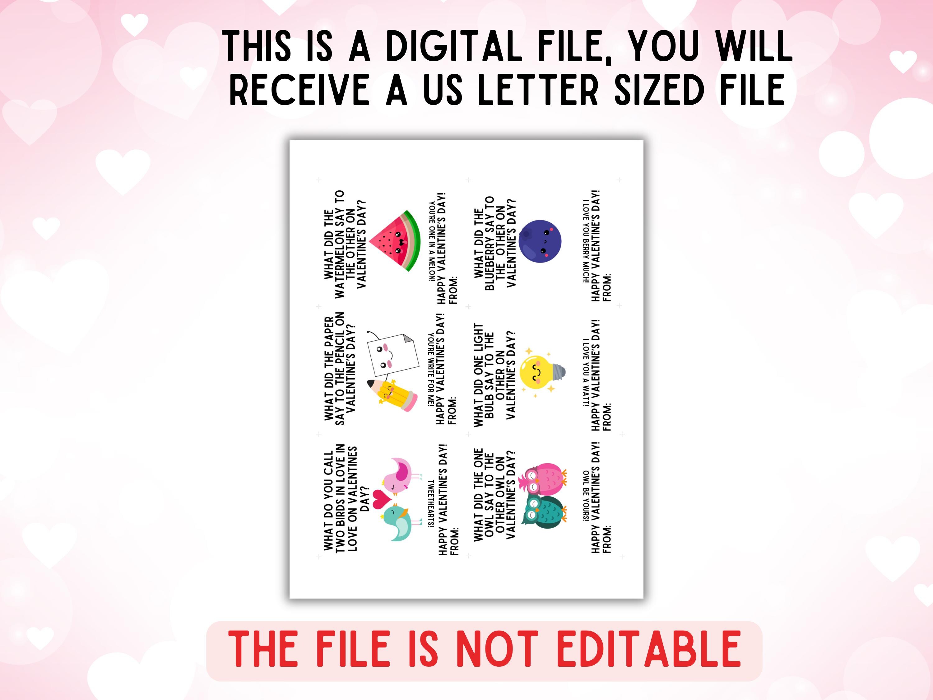 Kids Joke Valentines Cards Printable, Cute Valentine Cards, Preschool ...