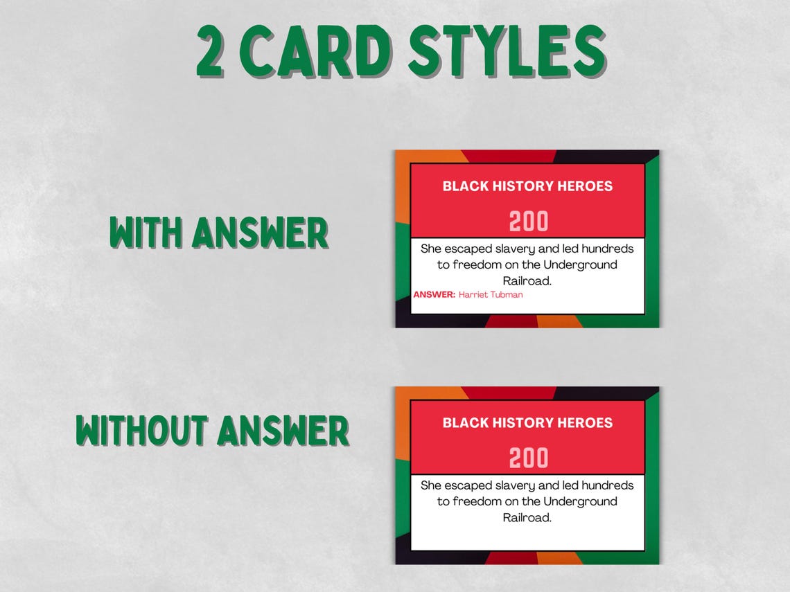 Black History Jeopardy Game, Printable Black History Trivia, Black ...