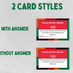 Black History Jeopardy Game, Printable Black History Trivia, Black ...