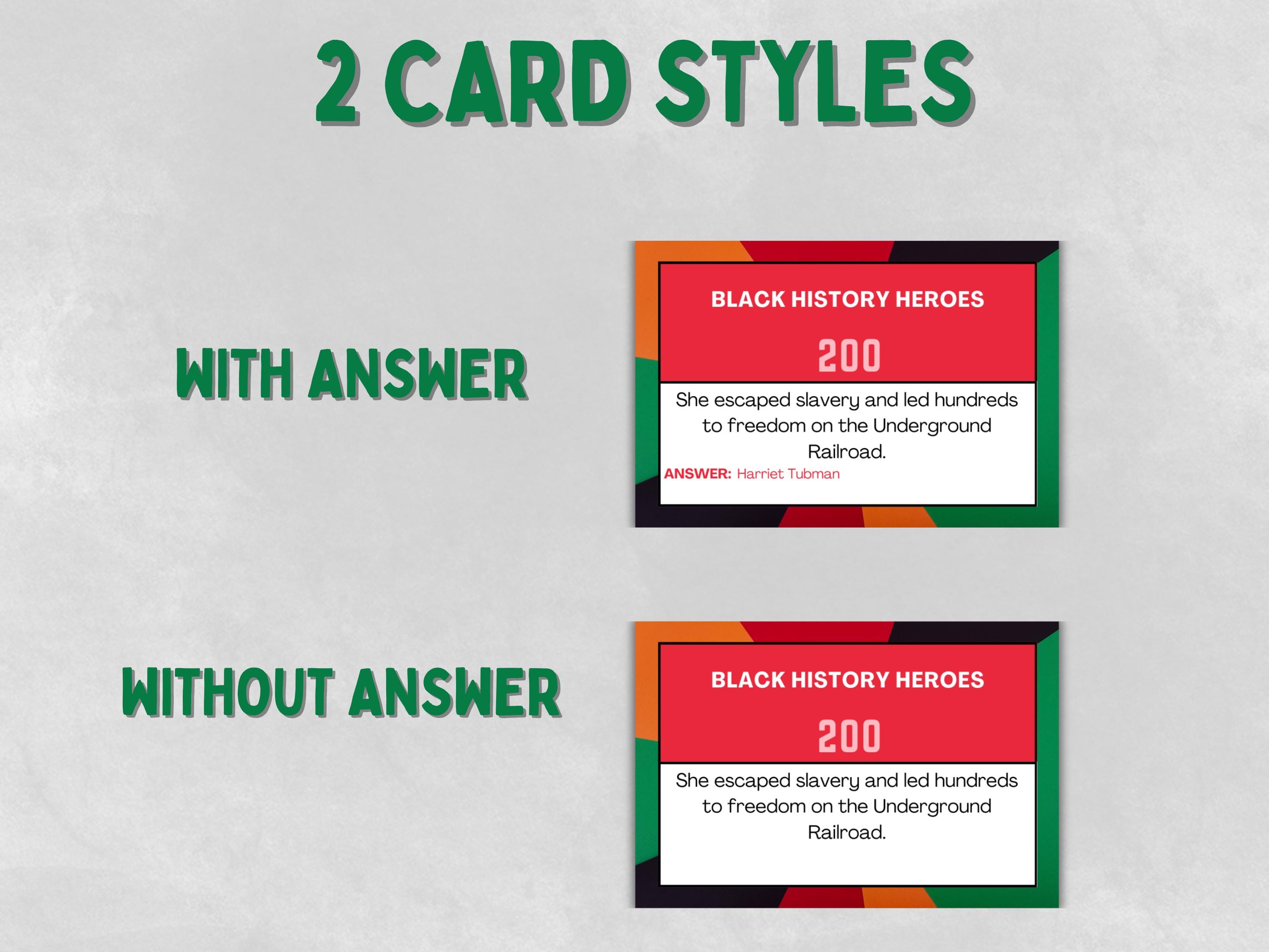 Black History Jeopardy Game, Printable Black History Trivia, Black ...