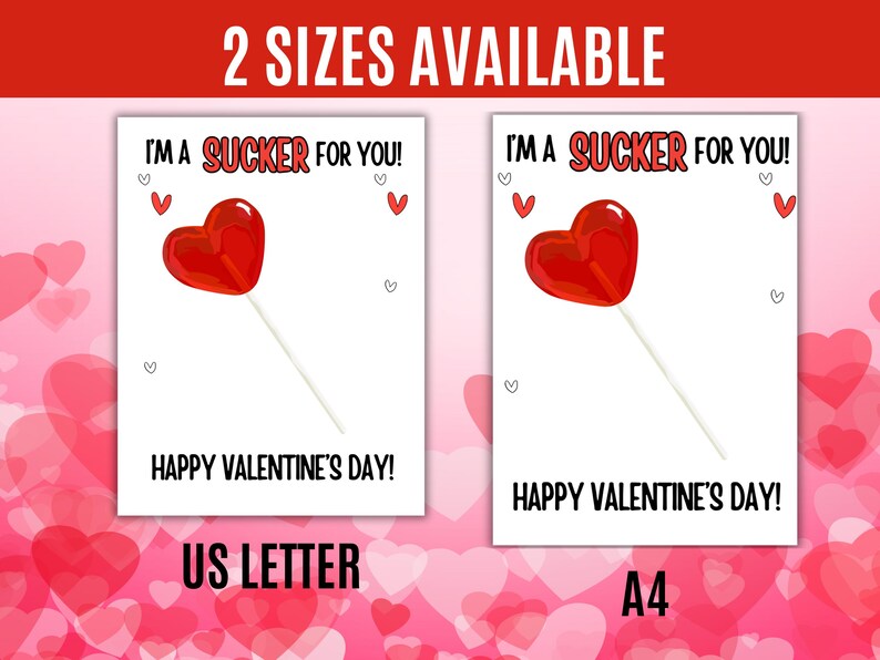 Handprint Valentine Printable, Im a Sucker for You Valentine Handprint ...
