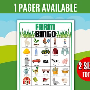 Farm Bingo, 50 Printable Farm Bingo Cards, Barnyard Bingo, Farm Party ...