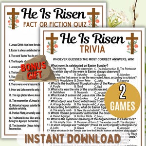 Easter Bible Trivia (instant Download) Resurrection Trivia, He is Risen ...