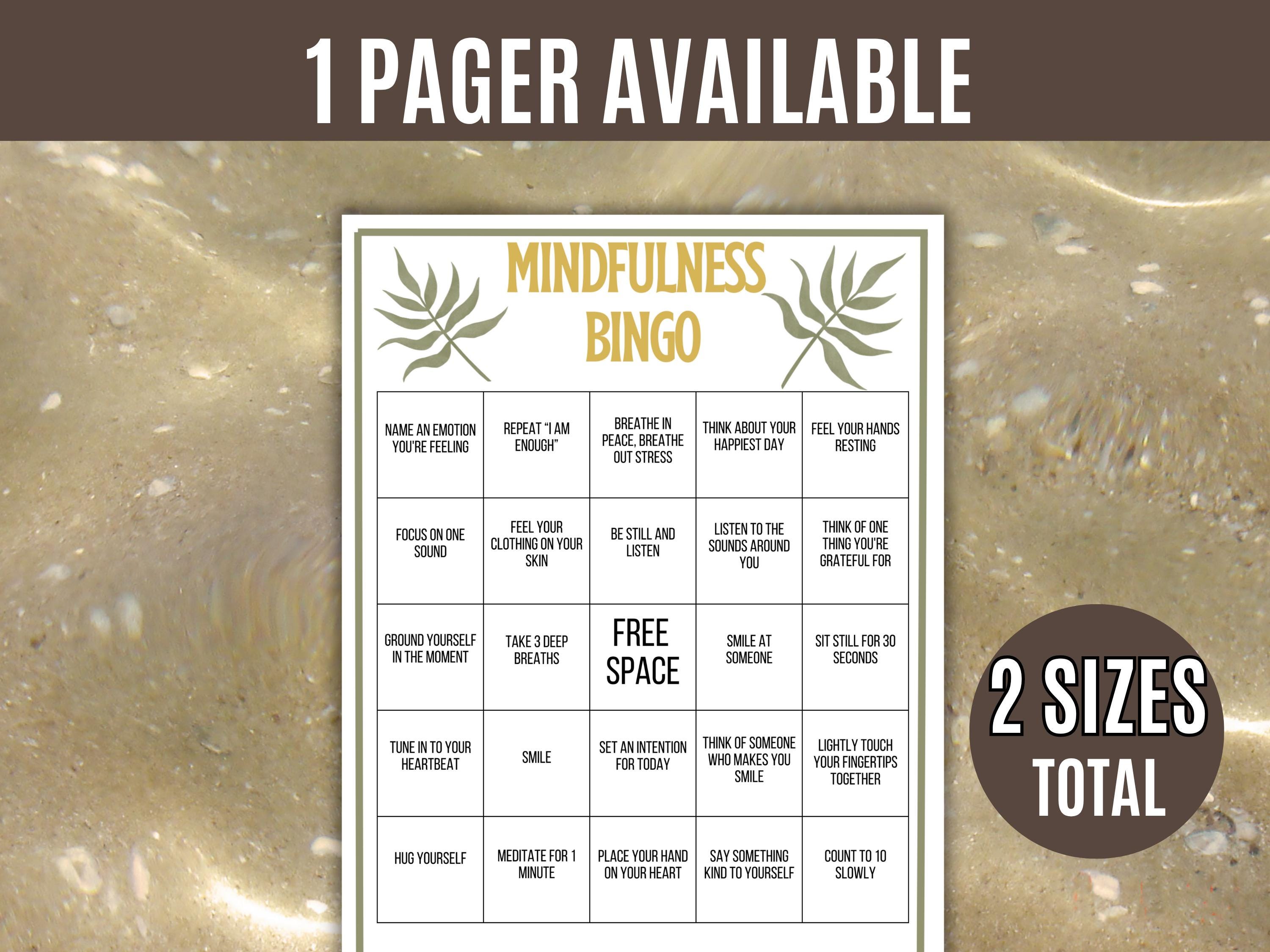 Mindfulness and Wellness Bingo, 50 Counseling Activity, Mindfulness ...