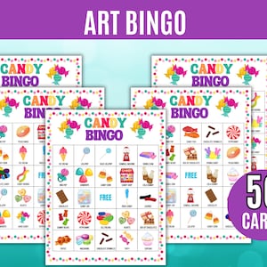 Candy Bingo, 75 Printable Candy Bingo Cards, Sweet Treats Bingo, Candy ...