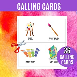 Art Bingo, 75 Printable Art Themed Bingo Cards, Kids Printable, Paint ...