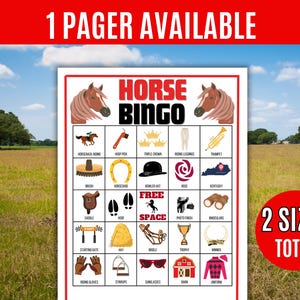 Horse Bingo, 50 Printable Horse Race Bingo Cards, Kentucky Derby Party ...